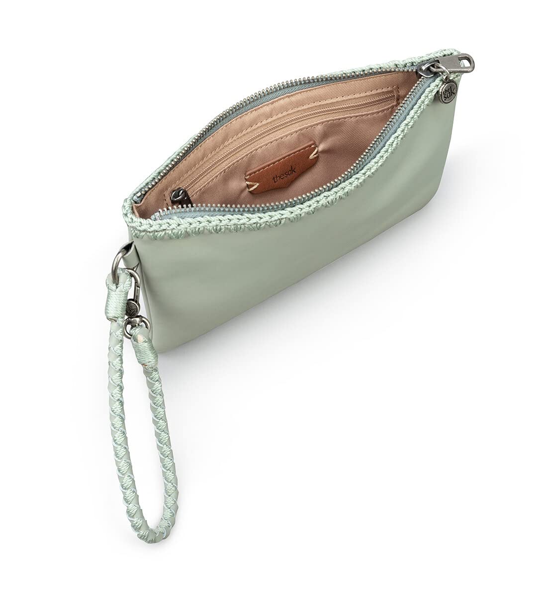 The Sak Vita Wristlet in Leather, Convertible Design with Adjustable Straps, Meadow