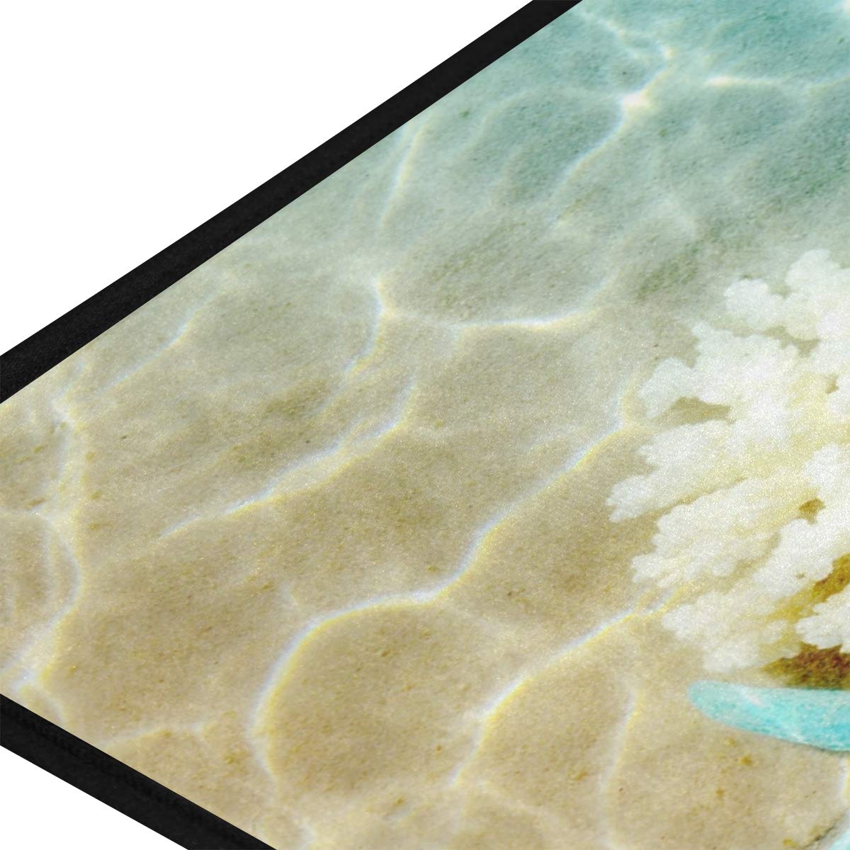 Starfish Coral and Seashell On The Summer Beach Kitchen Rugs Non-Slip Kitchen Mats Sea Bath Runner Rug Doormats Area Mat Rugs Carpet for Home Decor 39" X 20"