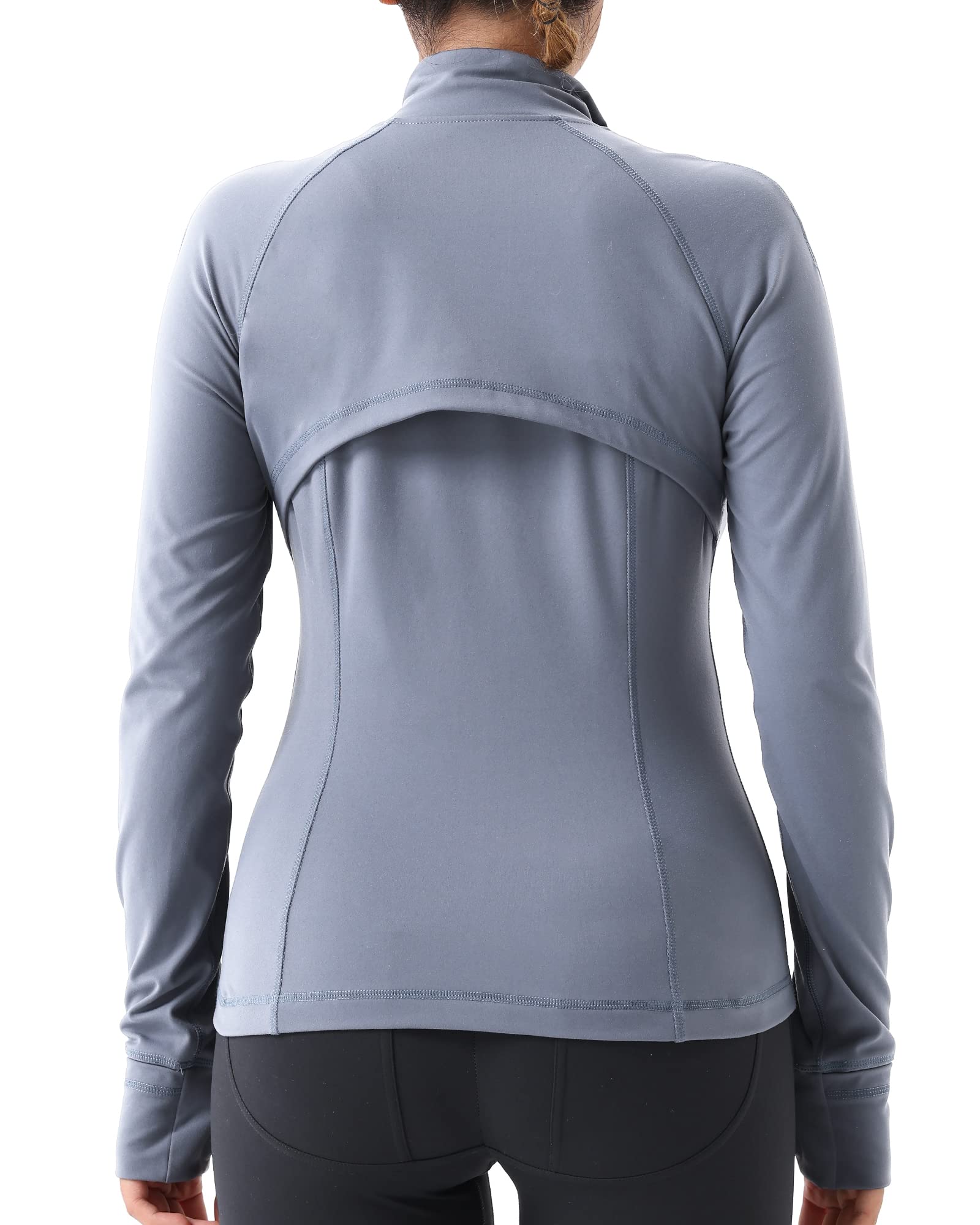 SULTOPY Running Jackets for Women, Full Zip up Slim Fit Workout Jacket Lightweight Athletic Sports Track Jacket with Pockets