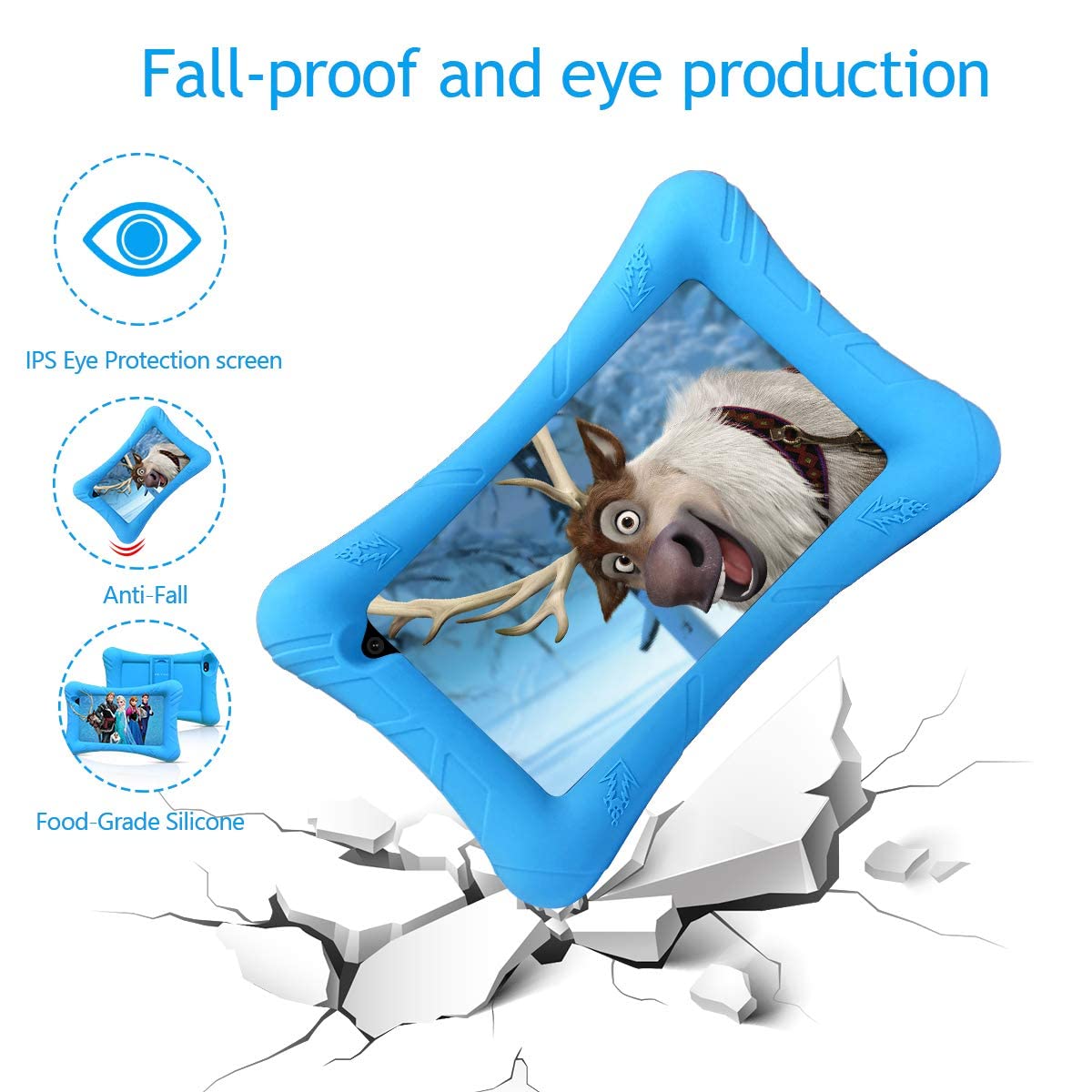PRITOM Kids Tablet, 32 GB ROM, Quad Core Processor, HD IPS Display, WiFi 7 inch Android Tablet, Kid-Proof with Kids Tablet Case