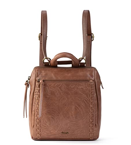 The Sak Women's Loyola Mini Convertible Backpack in Leather, Slate Leaf Embossed, One Size