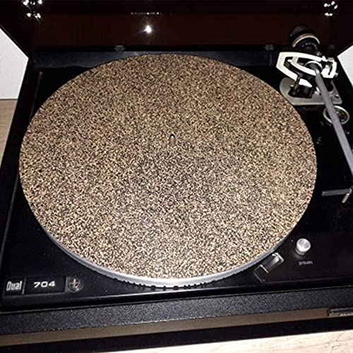 sdroceRyaM Cork and Rubber Turntable Mat, Anti-Static Slipmat for Vinyl LP Vinyl Record Players, Improves Sound Quality and Reduces Noise, 3mm