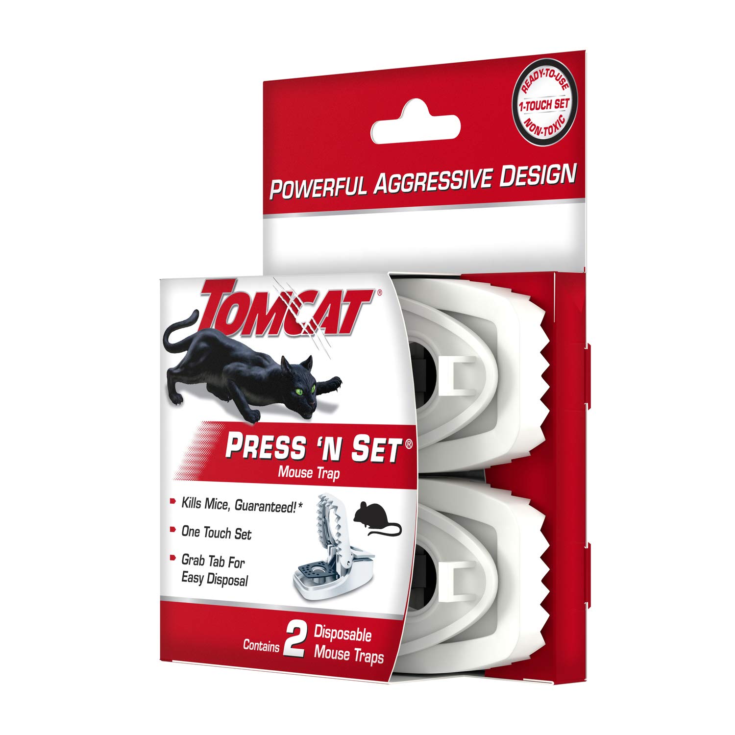 Tomcat Press 'N Set Mouse Trap, 2 Traps - 2-Pack