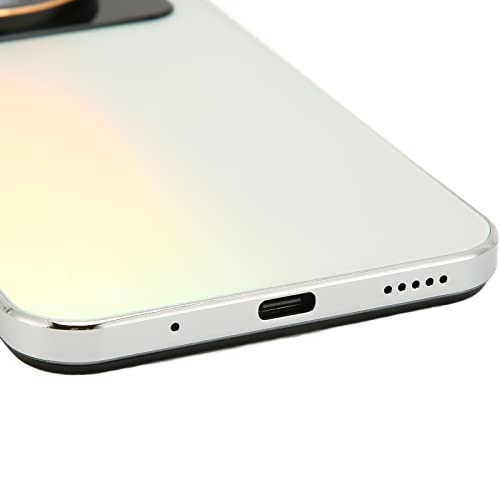 White Smartphone Mobile Phone 4000mAh 6.5 Inch Dual SIM Dual Standby 6 and 256G ABS 5G Network for Every Day (US Plug)