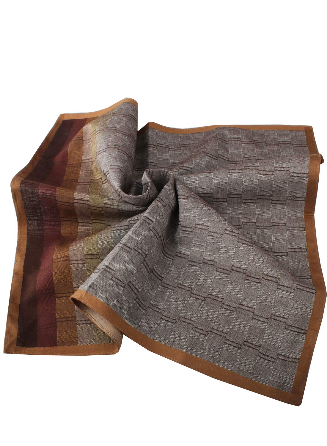 Mens Luxury 100% Cotton Handkerchiefs Plaid 3PCS