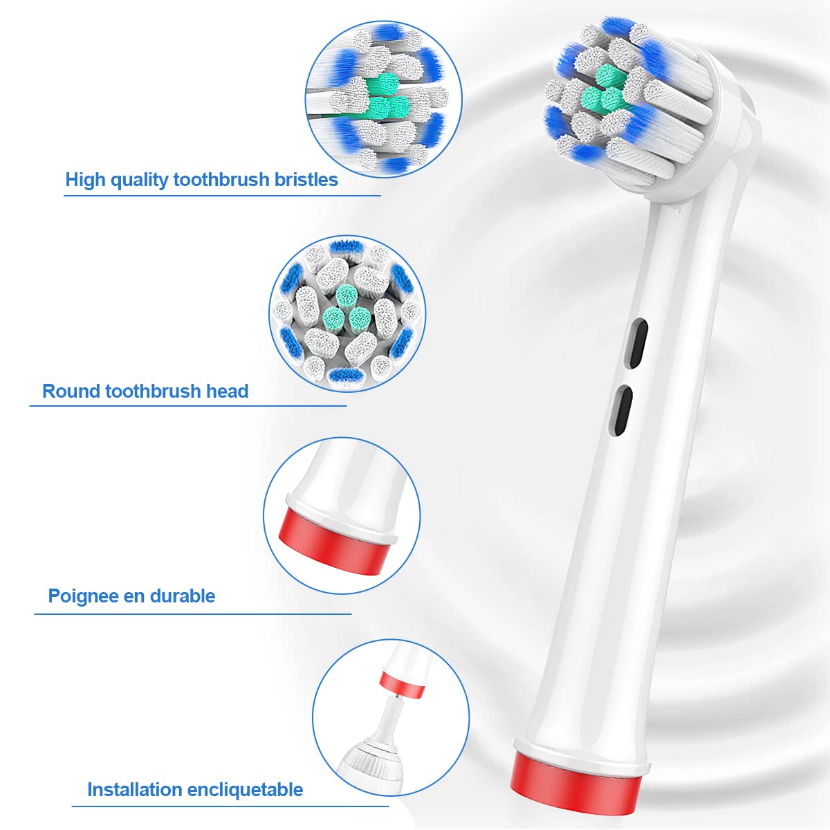 WuYan 8 pcs Extra Soft Bristles Replacement Heads Compatible with Oral B Electric Toothbrush Head Extra Thin Soft Bristles Gum Care