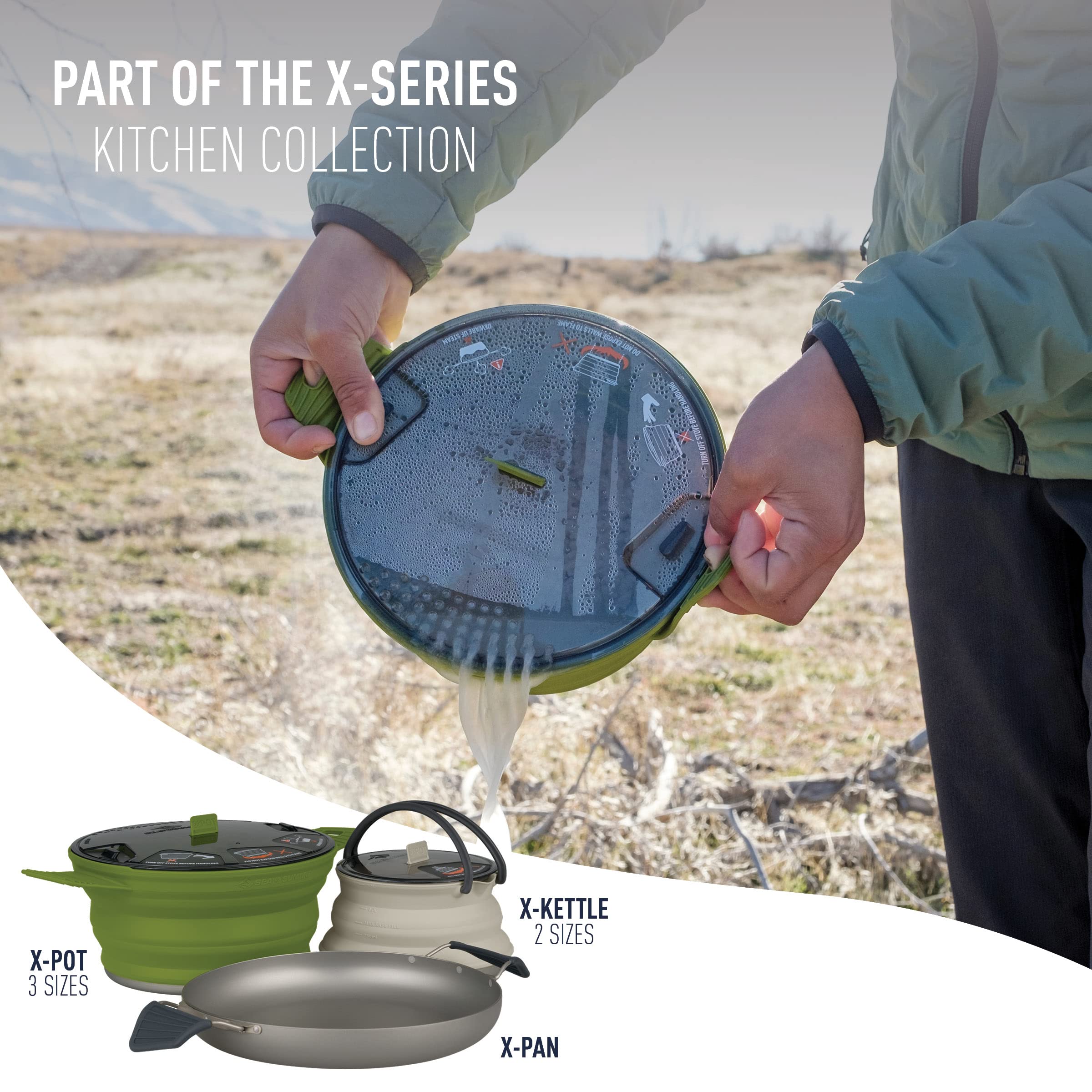 Sea to Summit X-Pot Collapsible Camping Cook Pot, 4.0 Liter - Navy