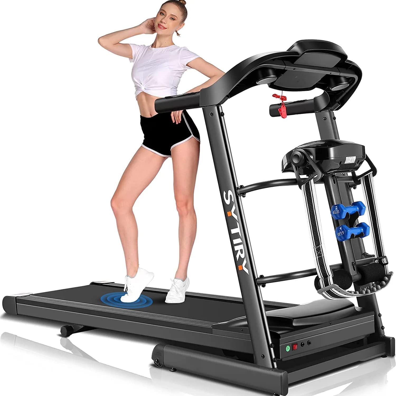 Treadmill 300 lb Capacity, Foldable Treadmill with Massage Head, Smart Electric Folding Treadmill Home Fitness Equipment with Incline TR12101