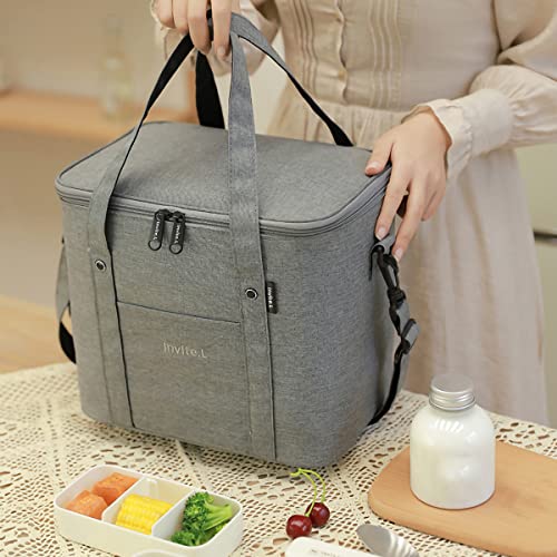 Vodiver Lunch Bag for Women Men,Leakproof Lunch Box Insulated Large Lunch Cooler Bag for Outdoor Picnic Travel Work(Navy Blue)