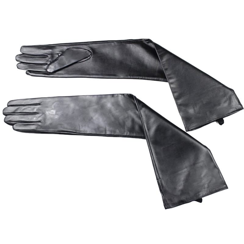 WALNUTA Long Sheepskin Gloves Women's Genuine Leather 58cm Length Sleeve Velvet Lining Keeps Warm in Autumn and Winter (Color : A, Size : 7)