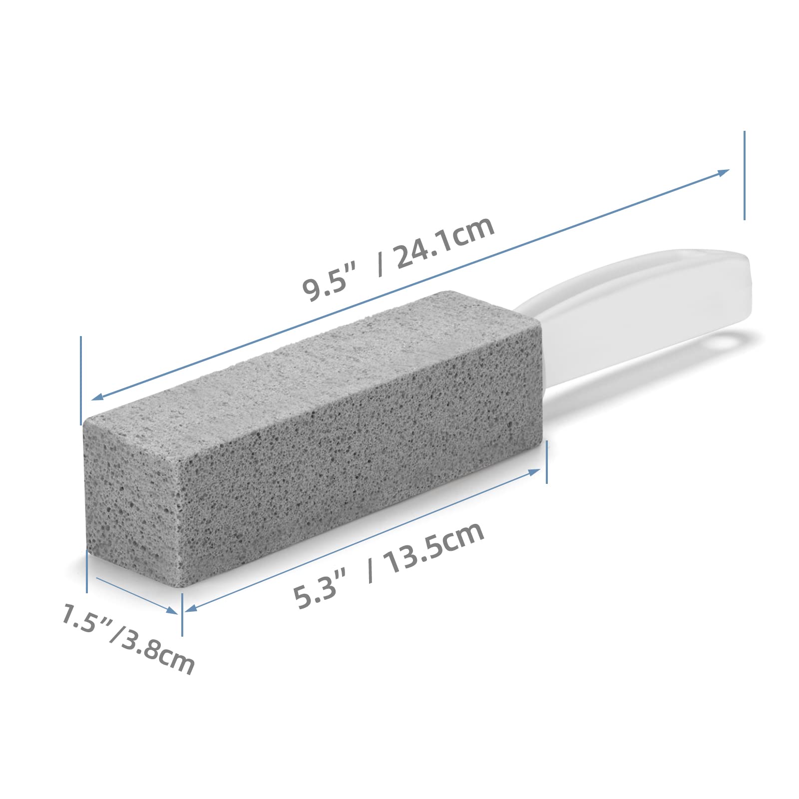 Omszte 2Pack Pumice Stone Toilet Bowl Cleaning with Handle, Scouring Stick Powerfully Cleans Away Limescale Stain, Hard Water Rings, Calcium Buildup, Suitable for Tiles, BBQ Grill, Bath tubs