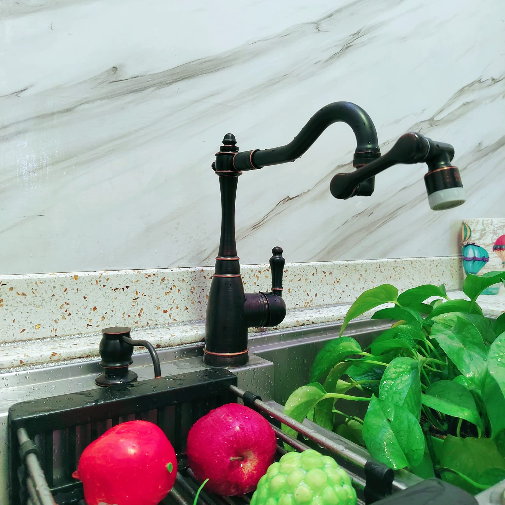 ROLYA 1080° Swivel Faucet Extender Bathroom Rotating Tap Attachment With CUPC Certification Aerator Oil Rubbed Bronze