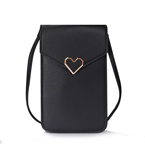 WYFDP for Women Touch Screen Cell Phone Purse Smartphone Wallet Shoulder Strap Handbag PU Leather Casual Solid Crossbody Bags (Color : E, Size : 1ps)
