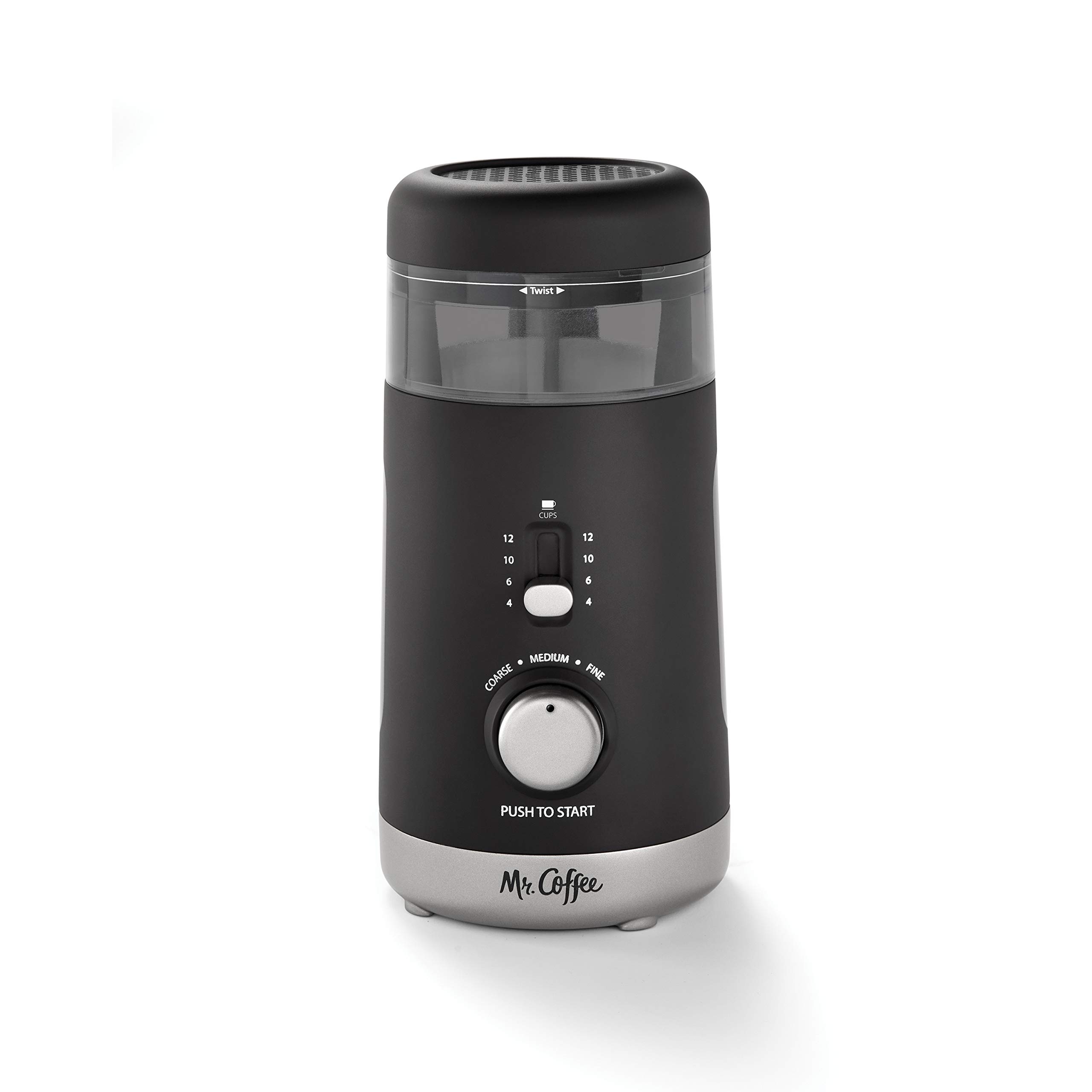Mr. Coffee Espresso and Cappuccino Machine, Stainless Steel & Coffee Grinder, Automatic Grinder with 5 Presets, 12 Cup Capacity, Black