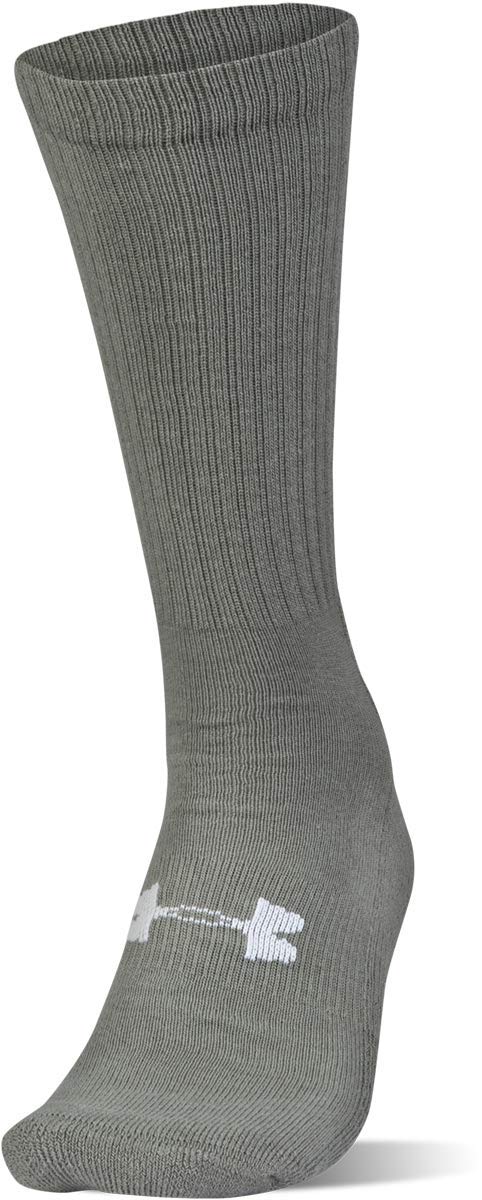 Under Armour Adult Tactical HeatGear Boot Socks, 1-Pair, Foliage Green/White 1, X-Large