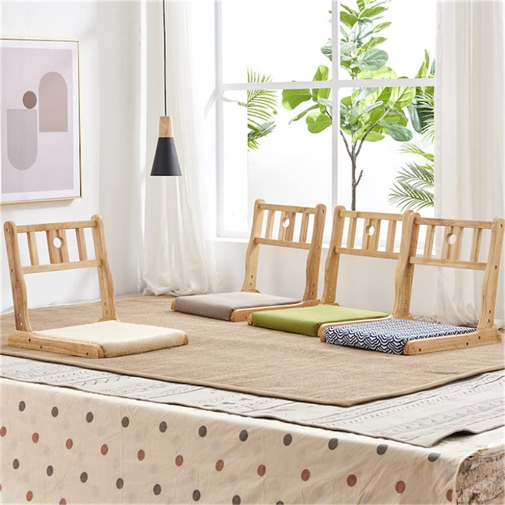 WYKDD Tatami Chair with Back Support Meditation Floor Seating for Living Room Balcony Foldable Portable Legless