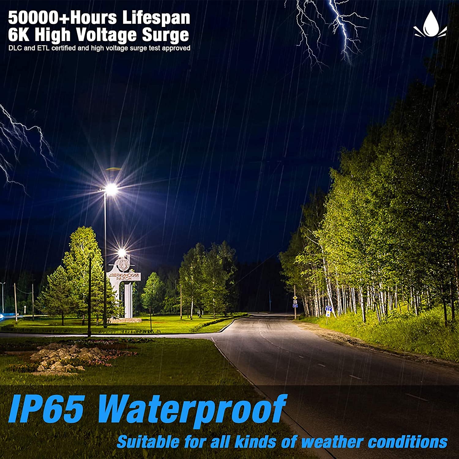 Okayledlight Led Post Top Pole Lights LED Circular Area Light 75W(300W Equiv.), 5000K Daylight Garden Pole Lights 11,200Lm, Outdoor Lamp Top Pathway Pole Light Fixture IP68 for Street Yard Light