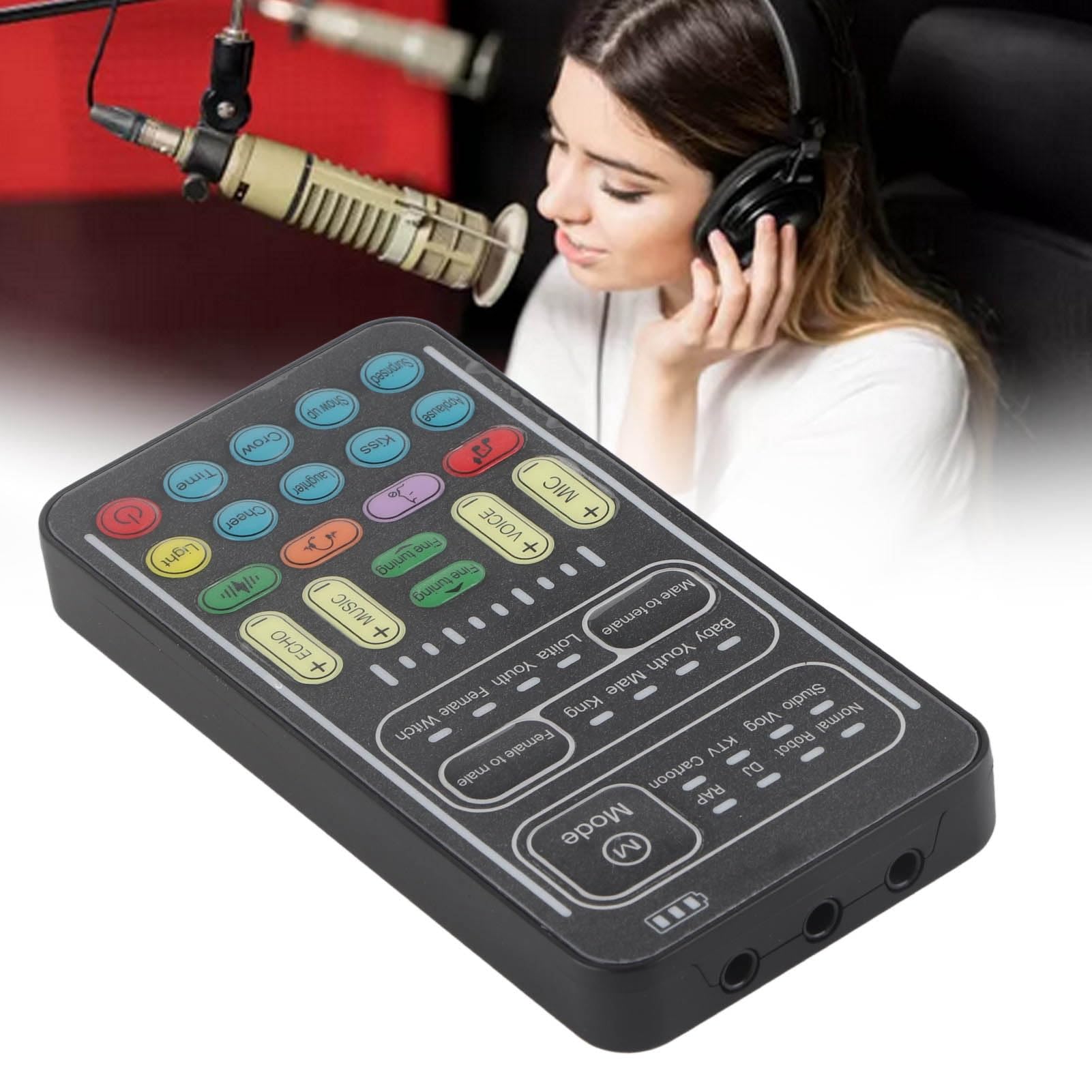 Voice Changer Disguiser, for PS4/PS5/ One/Phone/Computer PC/Tablet, Portable Mini Gaming Live Sound Card, 8 Kinds Sound Adjustable, Plug and Play