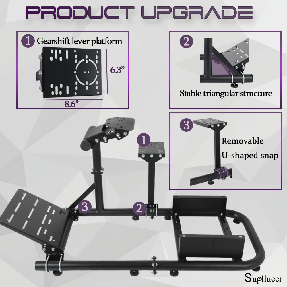 Supllueer Sim Racing Cockpit fit for Logitech G29 G923 G920, Fanatec, Thrustmaster, Racing Simulator Cockpit, Wheel Pedal Handbrake Not Included