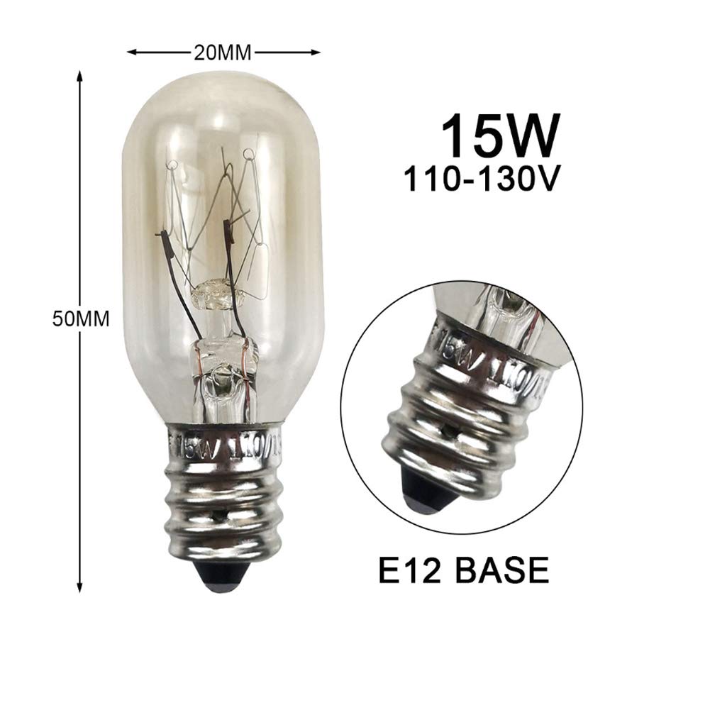 Lxcom Lighting T20 Incandescent Bulbs Salt Rock Lamp Bulb 15W Microwave Oven Light Bulbs 110V Stoven Bulbs E12 Base Appliance Lamp Warm White Kitchen Aid Oven Light Bulb, 8 Pack