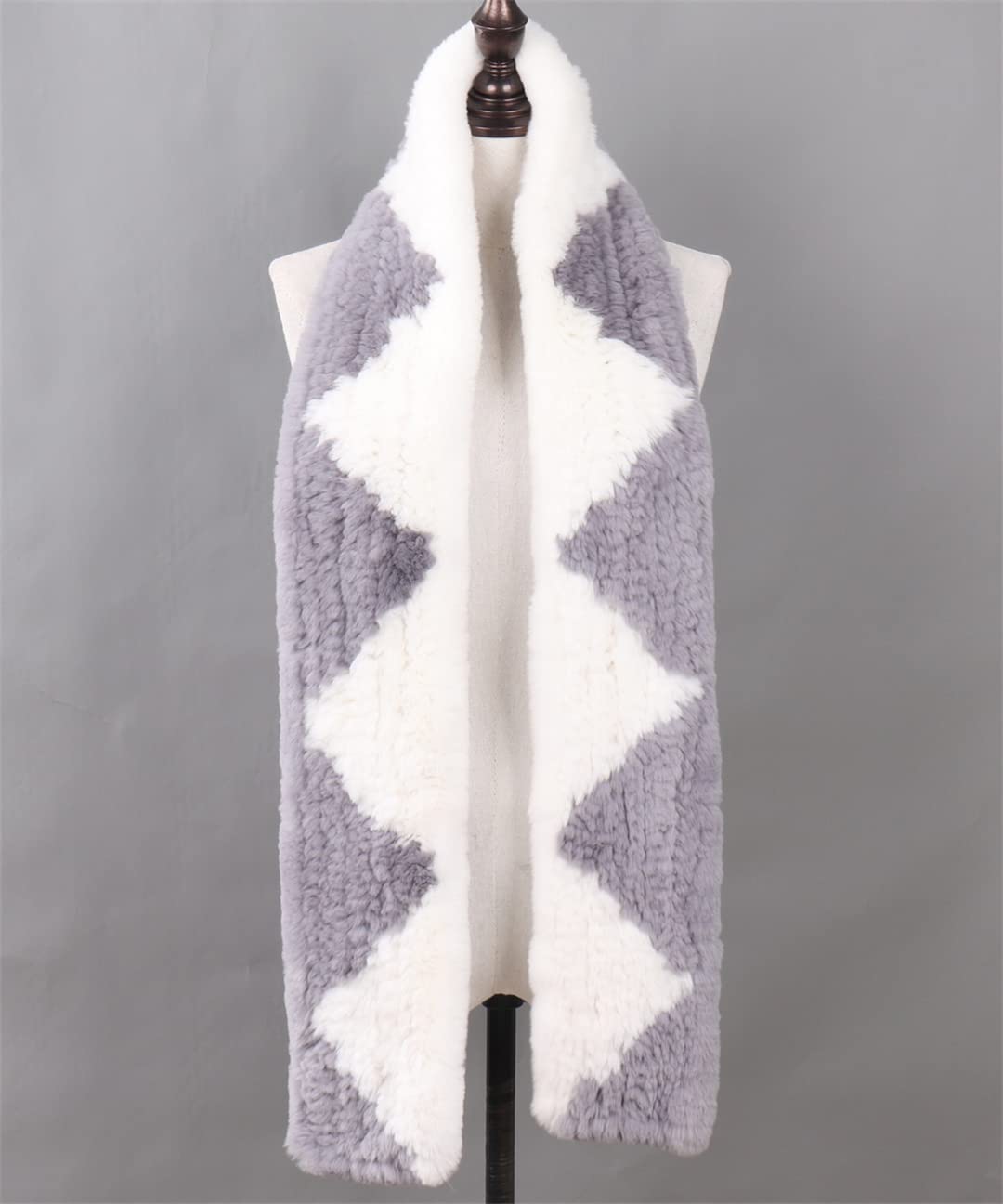 Women Winter Long Fur Scarves Thick Warm Soft Mufflers Ladies Patchwork Lightweight Outdoor Fur Scarf