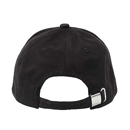 Nutriangee Men Women Rose Floral Embroidered Metal Ring Baseball Cap Cotton Adjustable Flower Dad Hat Black