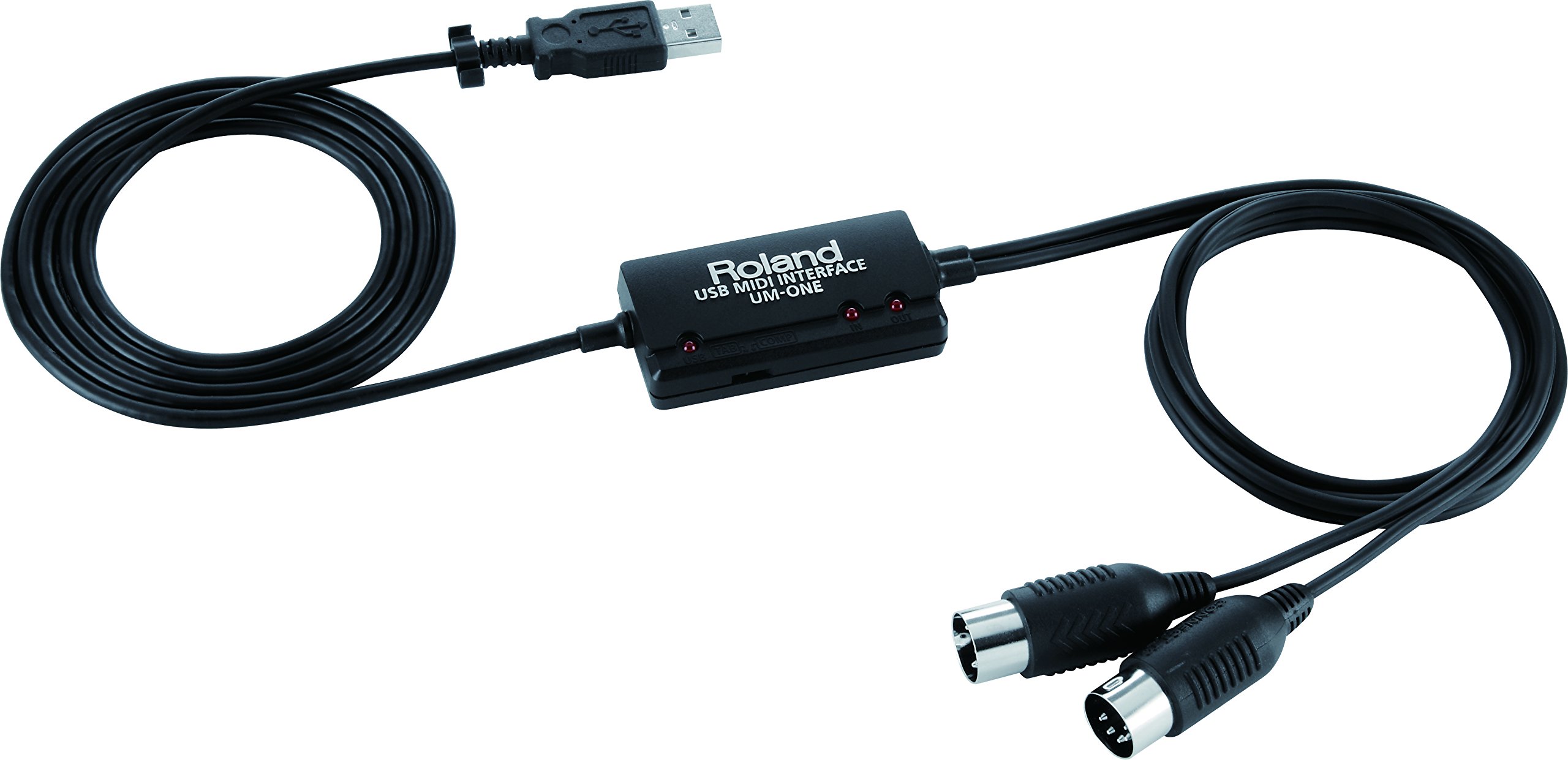 Roland UM-ONE-MK2 MIDI Interface + Monoprice 10ft MIDI Cable
