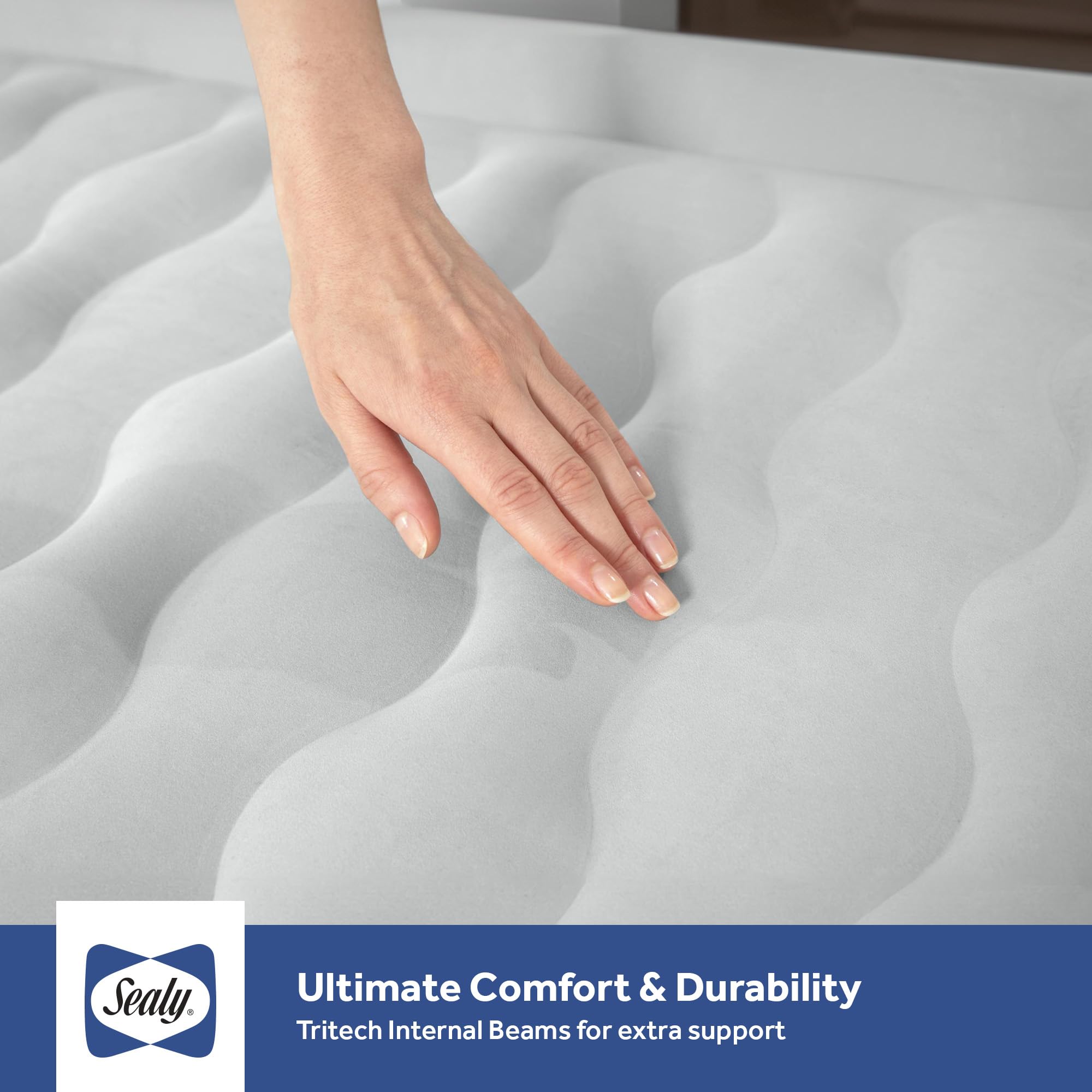 Sealy Tritech 16” Twin Sized Inflatable Air Mattress Bed with Built-in Pump, Storage Bag, and Repair Patch for Indoor and Outdoor Use