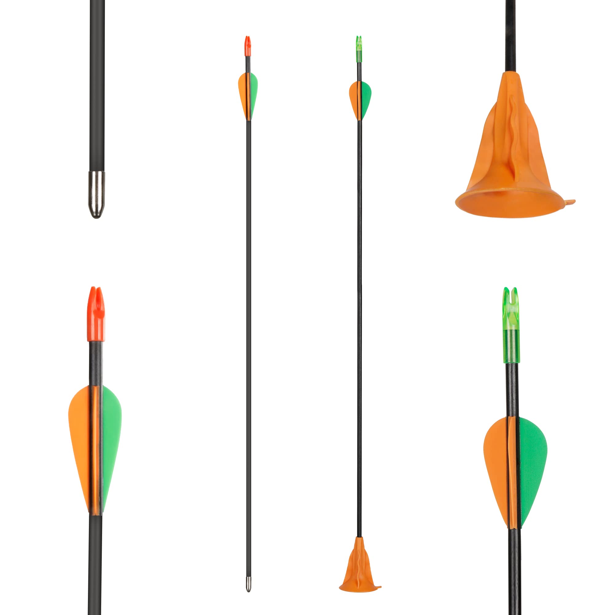 The7boX 18lb Bow and Arrow for Teens Beginner Archery Set Dual Arrow Rest for Left and Right Hands, Equipped with 6 Blunt Arrows 2 Sucker Arrows