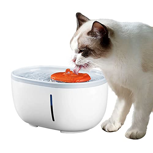 YNNICO Pet Fountains - Best for Cats and Small to Medium Dogs - Fresh, Filtered Water Dispenser - 1/2 Gallon Capacity (Fresh White)