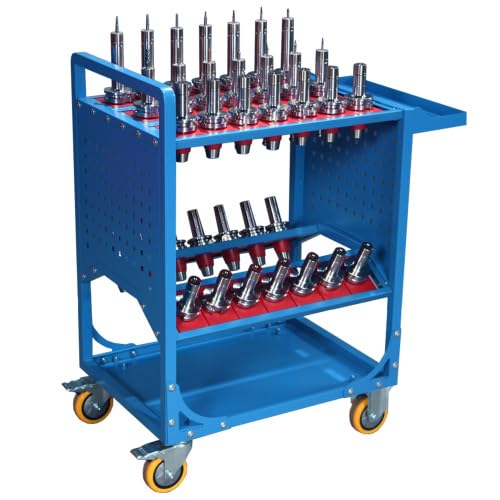 Tool Cart 40 Taper Tool Holder CNC Tool Cart CAT40 Tool Trolley BT40 Service Carts CNC Machine Tool Service Cart with Wheels Heavy Duty(CAT40 35 Capacity)