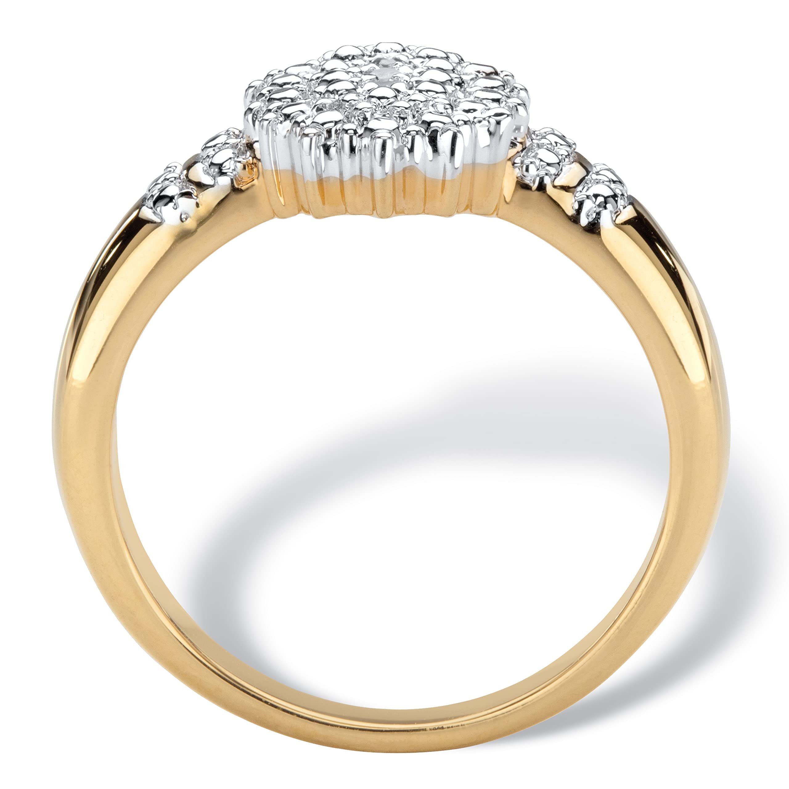 PalmBeach Yellow Gold-plated Genuine Diamond Accent Cluster Engagement Ring Sizes 6-10 Size 7