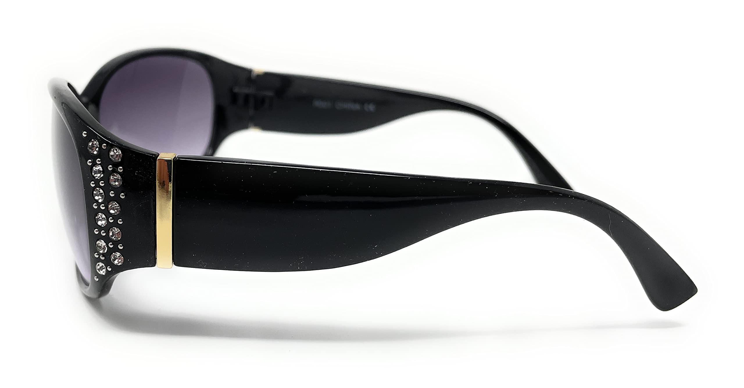 My Shades - Women's Sunglasses Designer Inspired Fashion Rhinestone Style Embellishments Wrap Around (Black, Gradient Smoke)