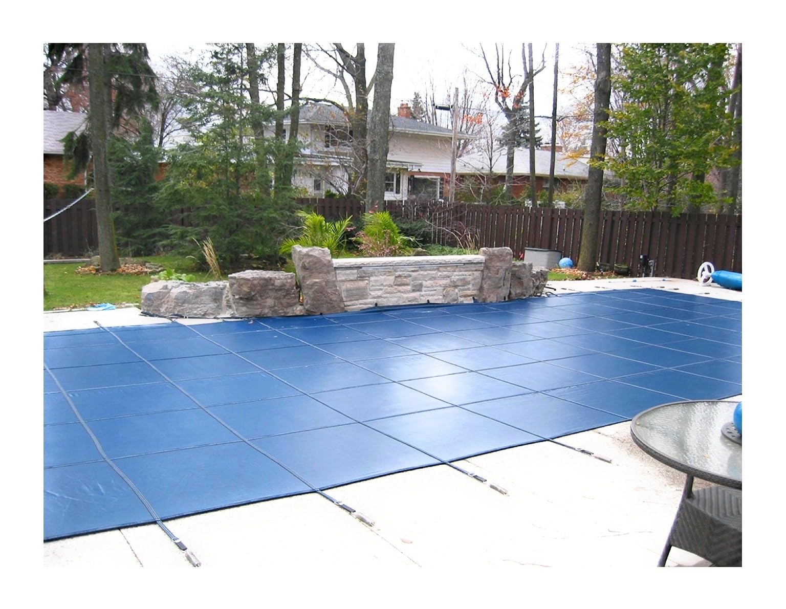 ONESTOCK 16x32 Pool Cover for Inground Pools - Safety Cover Fits 16-ft x 32-ft In-Ground Rectangular Pools 1-ft Overlay On Each Side