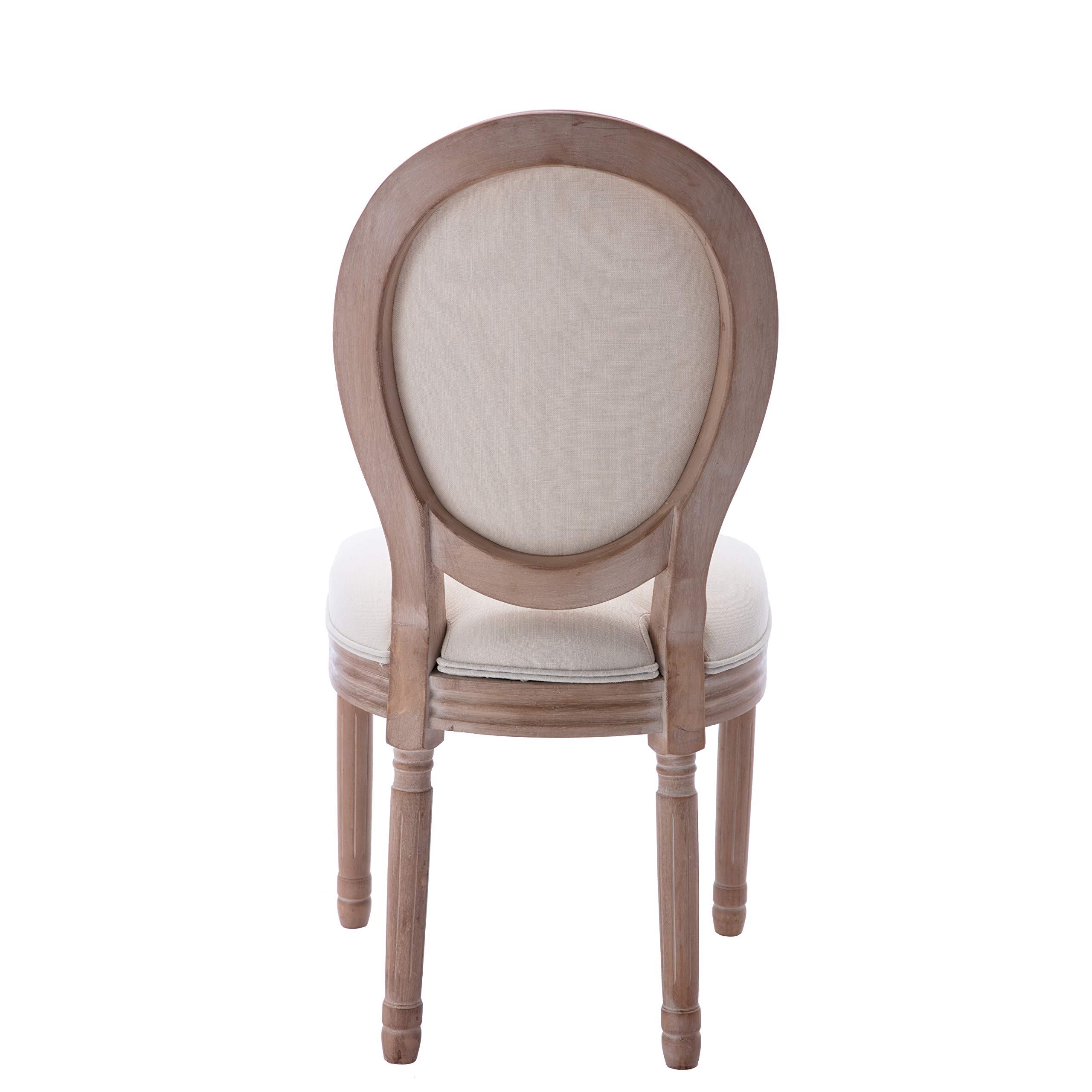 Merax Dining Chairs, Dining Room Chairs Set of 2, Upholstered Fabrice French Dining Chair with Rubber Legs (Beige, Set of 2)