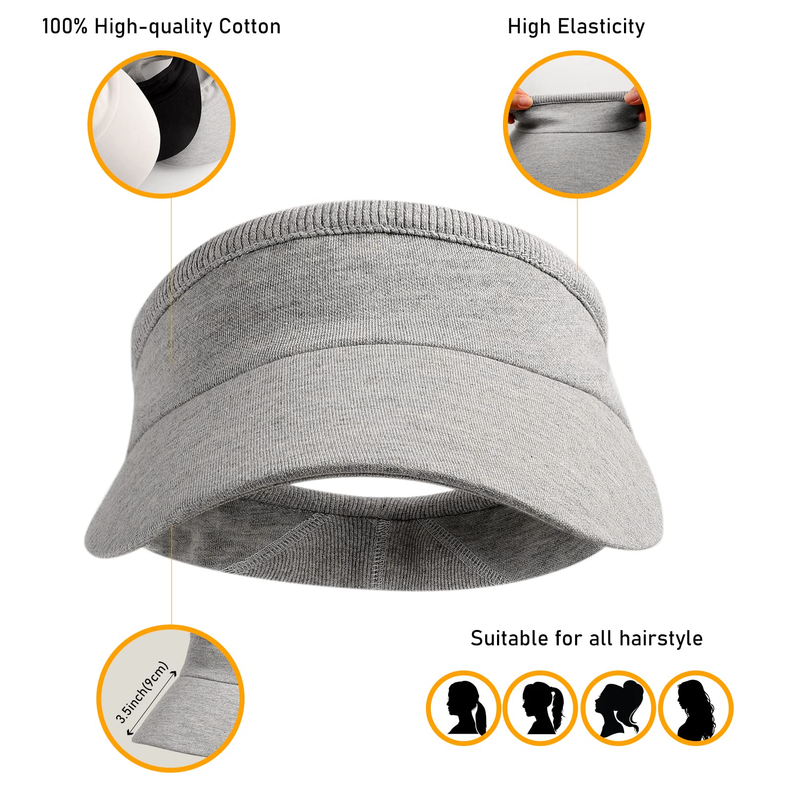 Winter Sport Sun Visors for Women Elastic Sports Hat Sun Protection Caps Knitted Cotton Ponytail Caps Golf Visor Hats White