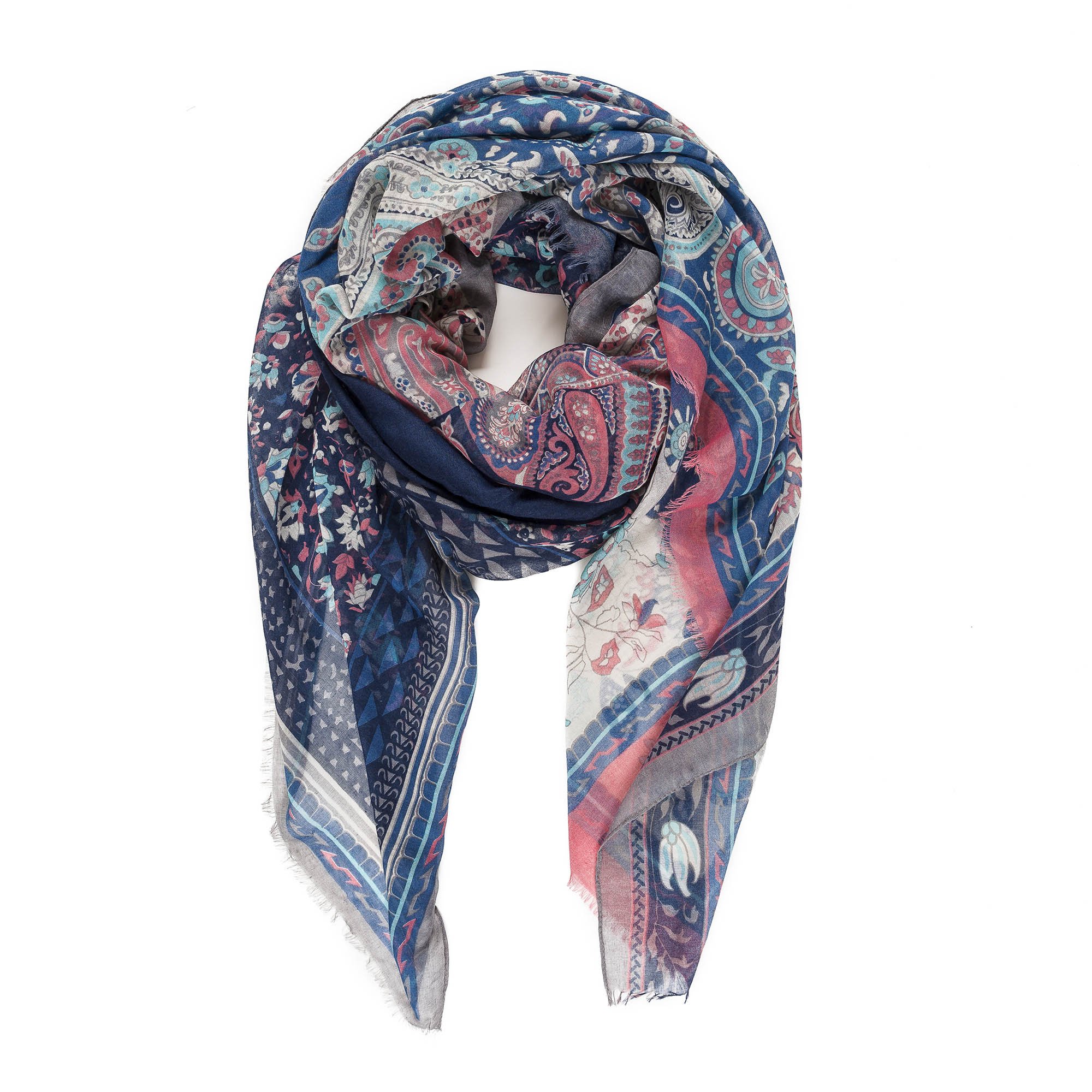 MELIFLUOS DESIGNED IN SPAIN Scarf for Women Lightweight Floral Flower for Summer Fall Winter Scarves Shawl Wrap (P005-2)