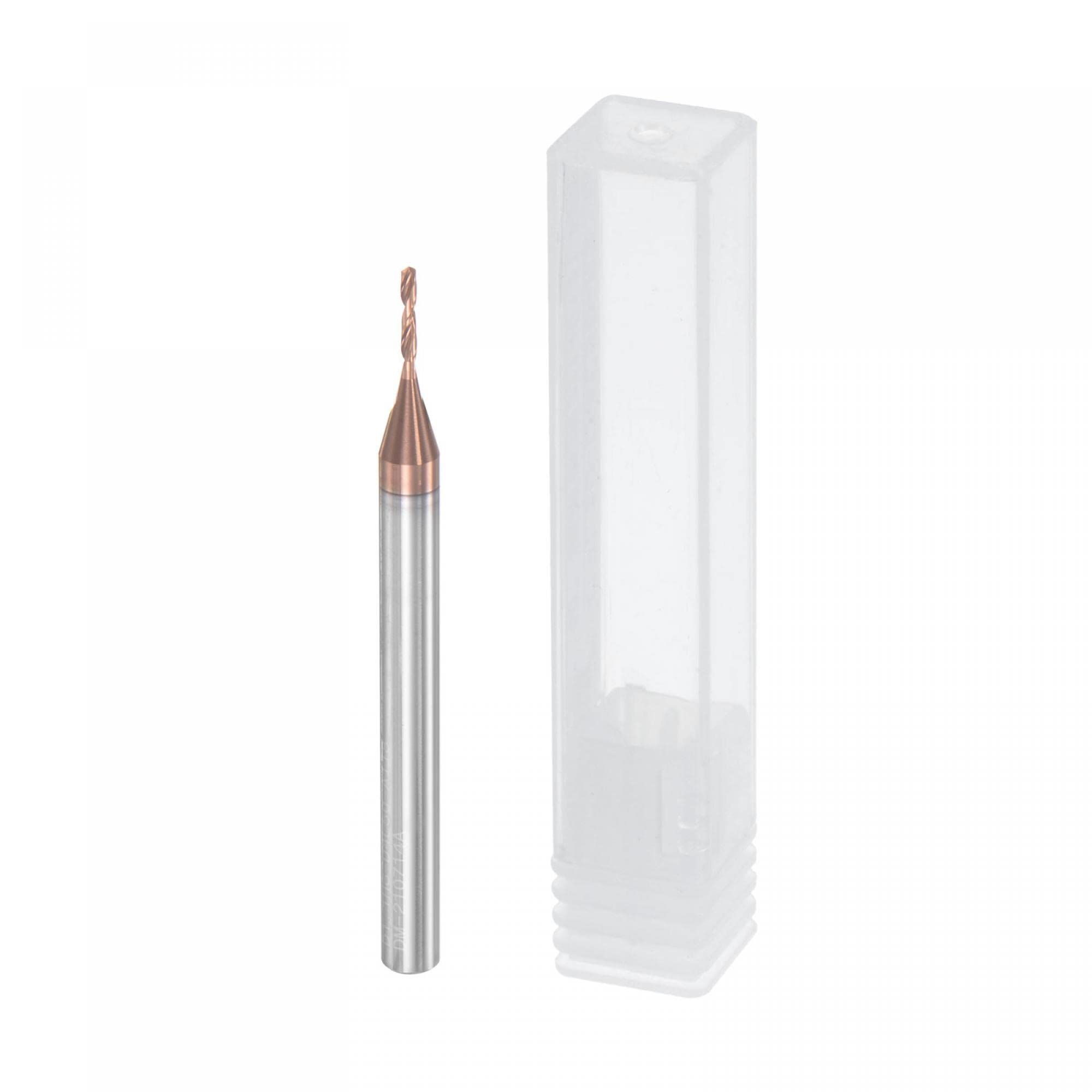 uxcell Twist Drill Bit, 1.25mm Diameter 4mm Shank Titanium Coated Tungsten Carbide Short Length Drill Bit Straight Shank for Stainless Steel Alloy Steel