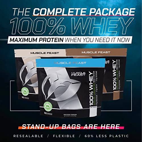 Muscle Feast 100% Grass-Fed Whey Protein, Pastured Raised Hormone Free All Natural, Chocolate, 5lb