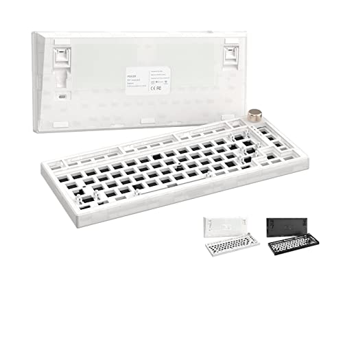 SWAHAA IK75 PRO QMK&VIA Hot Swap Customized Mechanical Keyboard DIY Kit Gasket Mount Wired RGB 3/5 Pins for Cherry Gateron (Color : Black Transparent)