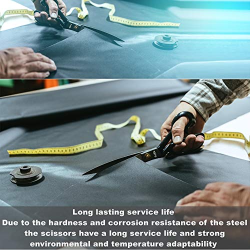 Sewing Scissors Professional 10 inch Heavy Duty Fabric Shears for Tailoring Leather Cloth Black Industrial Strength High Carbon Steel Tailor Shears for Home Office Dressmakers(Right-Handed) (10inch)