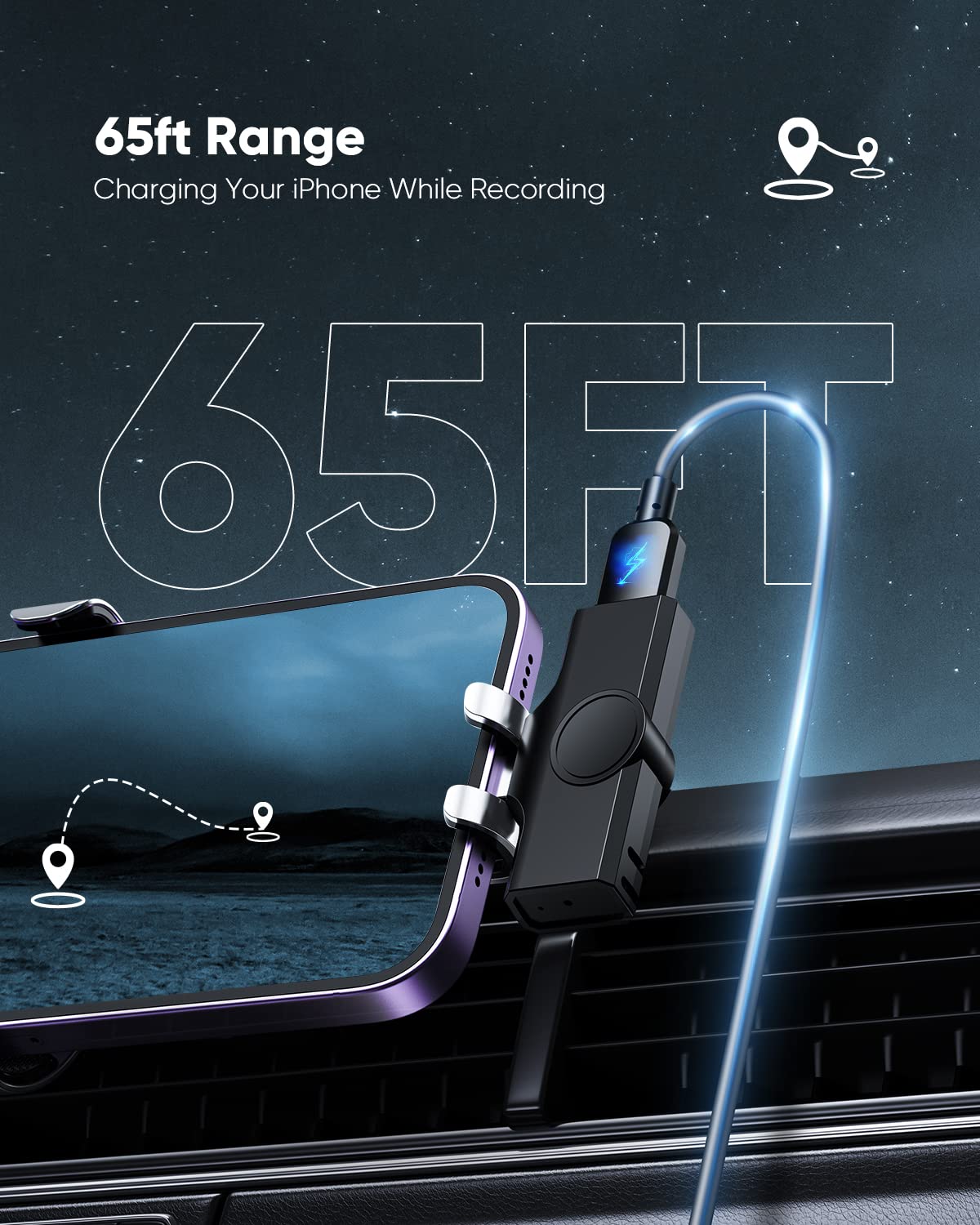 Wireless Microphone for iPhone iPad, Upgraded Noise Reduction, Mini Lavalier Lapel Mic, Ultra-Low Delay Potable Clip On Lapel Mic for YouTube Interview Vlog Presentation Facebook Live - 2 Pack
