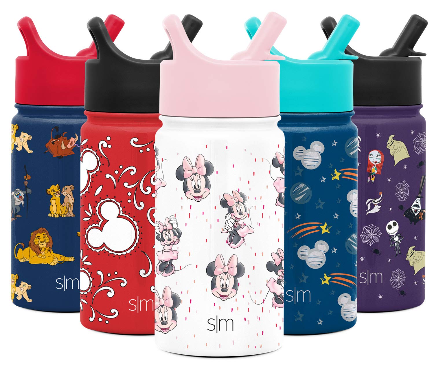 Simple Modern Disney Minnie Mouse Kids Water Bottle with Straw Lid | Reusable Insulated Stainless Steel Cup for School | Summit Collection | 14oz, Minnie Mouse Sprinkle