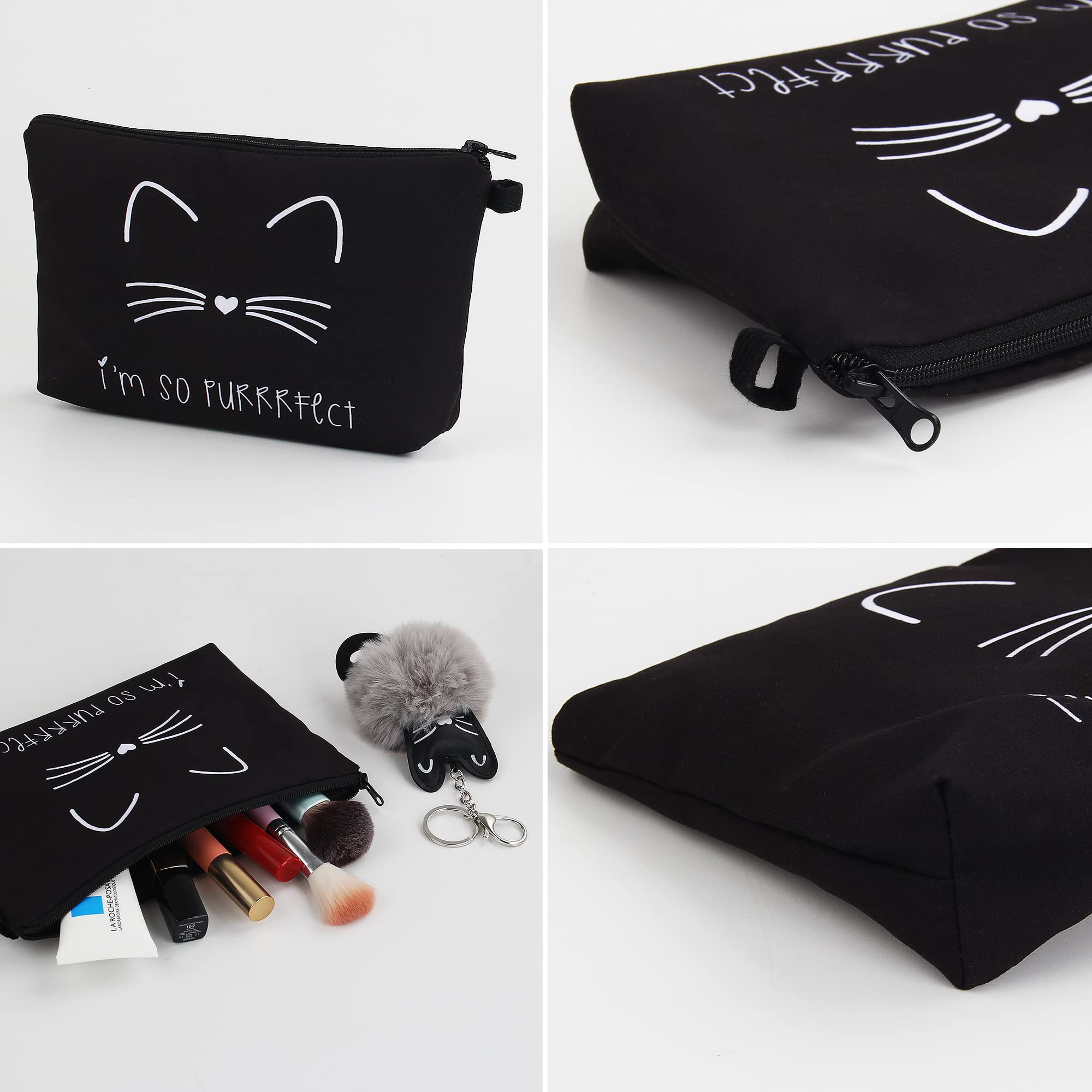 MyKazoe Canvas Reusable Tote Bag Bag for Cat Lovers Value Set with Storage Bag (#2 Mischievous)