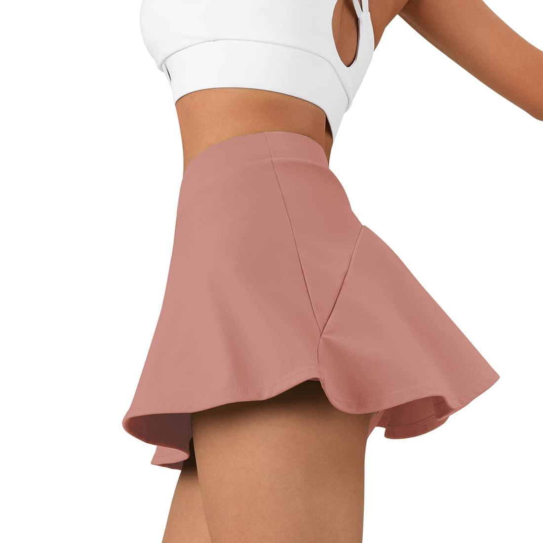 SUUKSESS Women Pleated Tennis Skirt with Pockets High Waisted Athletic Golf Skorts (Pink,S)