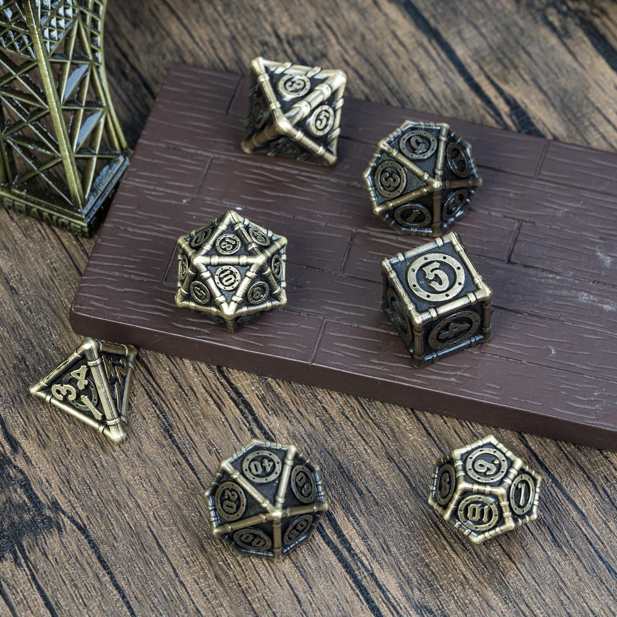 UDIXI 7PCS DND Dice Set Metal, Polyhedral D&D Dice Set Octopus d&d Dice, Metal d n d Dice Set for Dungeons and Dragons (Silver)