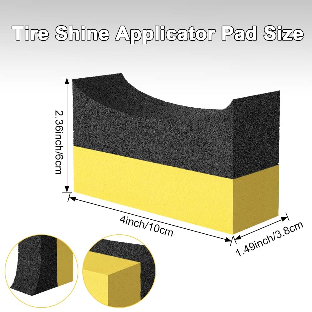 RXALASKA Tire Shine Applicator Pads, Tire Dressing Applicator Sponges, Durable Foam Tire Contour Wheel Shine Cleaning, Reusable Tire Sponges Applicator Pads Tire Wax Wipe