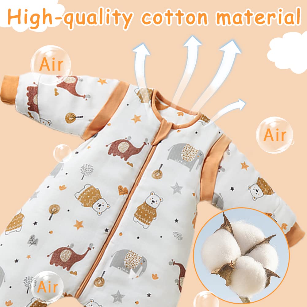 XIFAMNIY Tog 2.5 Winter Baby Sleep Sack with Feet Toddler Walking Sleeping Bag Long Sleeve Swaddle Wearable Blanket 6M-4T…