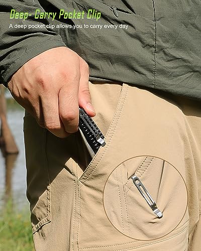 XTOUC Folding Pocket Knives, D2 Steel Sharp Blade EDC Knife, Anti Slip G10 Handle, Front Flipper Opening Knife, Deep Carry Pocket Clip, Outdoor Camping Small Knives for Men and Women XT01A