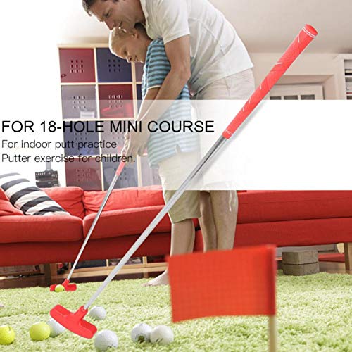 Rubber Head Two-Way Mini Golf Putter, Golf Putter Clubs, Duable for Schools Party Games and Birthdays Kids(red)